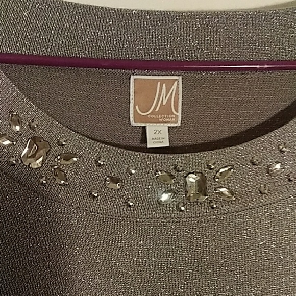 JM Collection | Sweaters | Jm Collection Plus Size 2x Silver Sweater ...